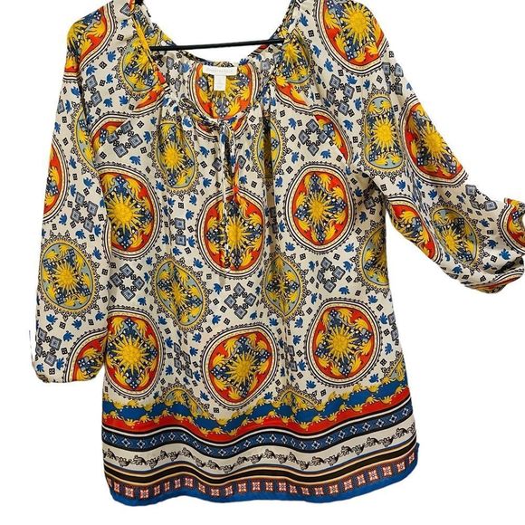 Charter Club | Tops | Charter Club Eclectic Hippie Blue Vermillion ...